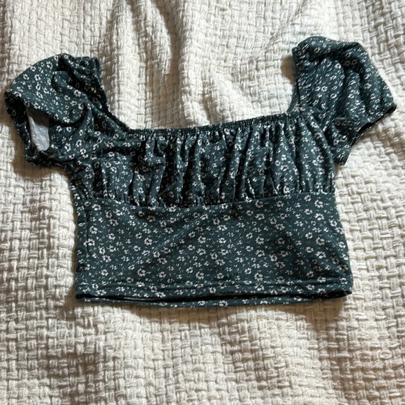 Tops | Green Floral Top | Poshmark
